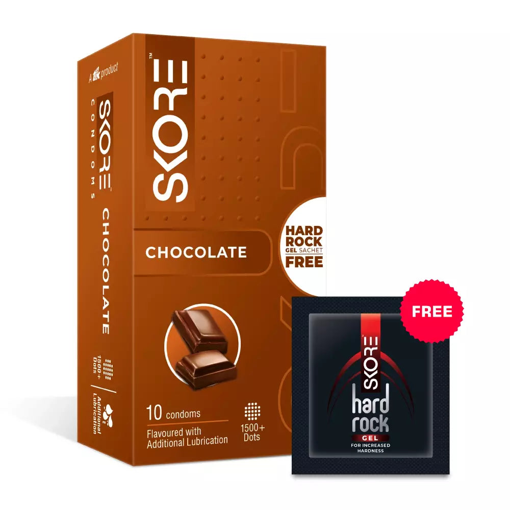 Skore Chocolate Condoms (10s) Online in India - Dotted & Lubricated